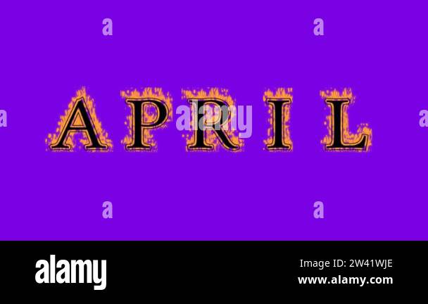 april fire text effect violet background. animated text effect with ...