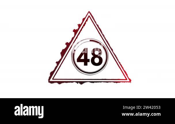 One minute countdown timer in triangle on white screen Stock Video ...