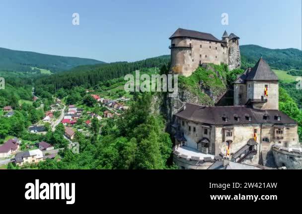 Orava castle - Oravsky Hrad in Oravsky Podzamok village in Slovakia ...