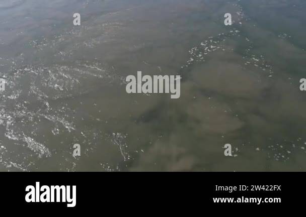 Dirty water stream, dangerous whirlpool. Drain sewage, muddy flow as ...