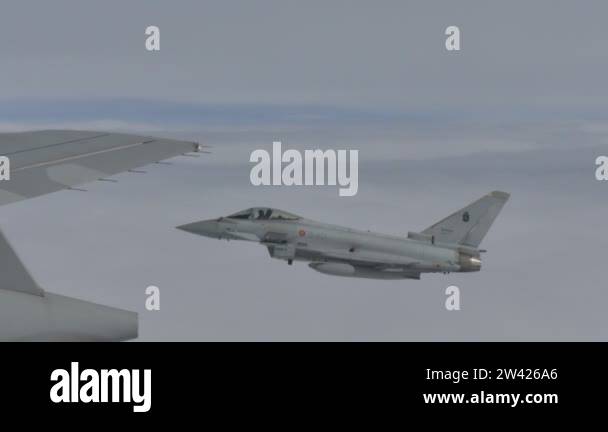 Eurofighter Typhoon Flying in formation with Air to Air Refueling ...