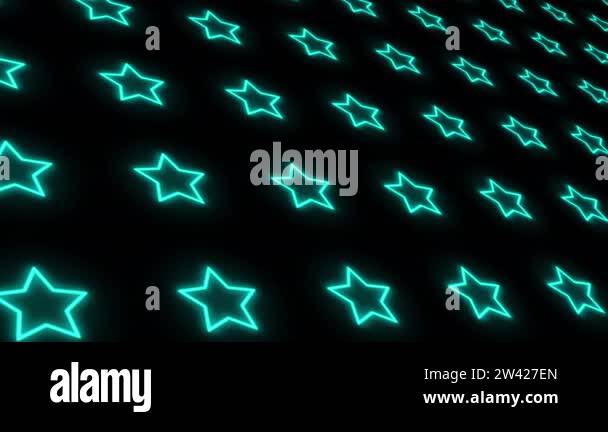 Blue stars on dark blue background are changed size with perspective ...