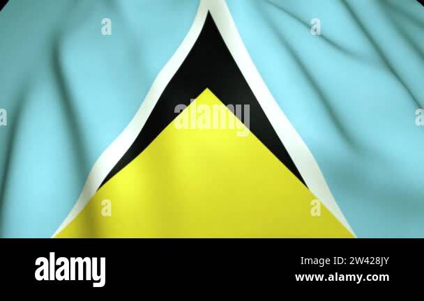 Waving realistic Saint Lucia flag in 4K , loop animation Stock Video ...