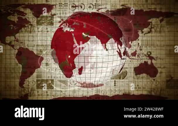 Pandemic of infection. Global earth with red dots of infection. Medical ...