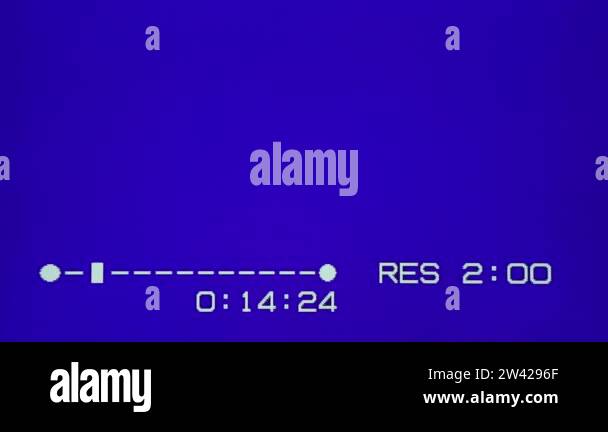 Real Analog VHS blue screen with stop and Eject actions Stock Video ...