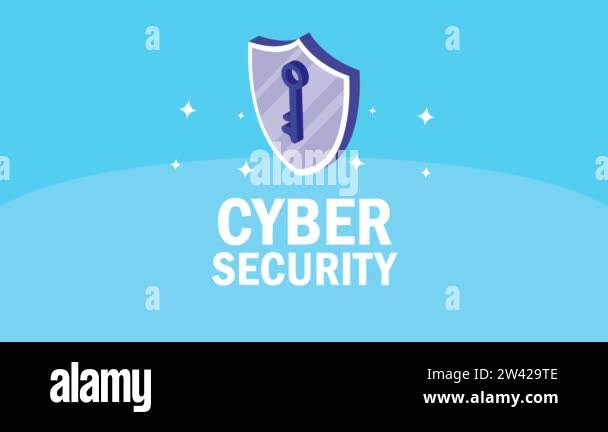 cyber security animation with shield guard Stock Video Footage - Alamy