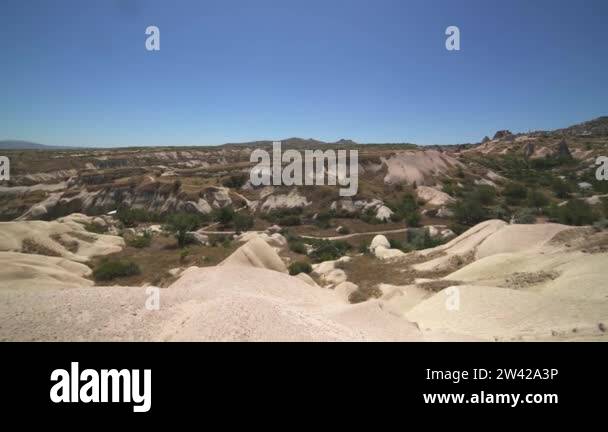 Limestone hoodoos and sedimentary fairy chimney rocks in an arid ...