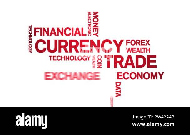 4k Currency Trade Animated Tag Word Cloud,Text Design Animation ...