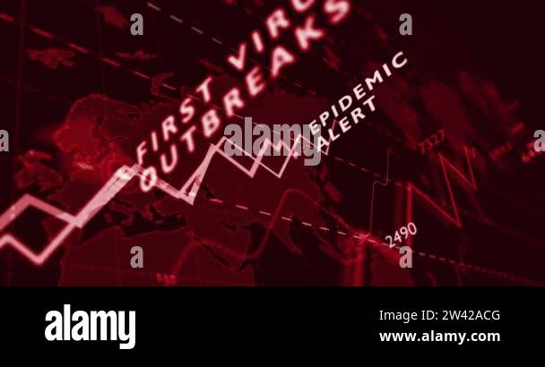 Global epidemic crisis red chart. Graph of incidence growth on world ...