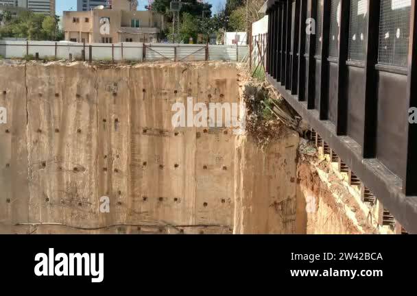 Pit for the construction of a multi-storey building. Underground ...