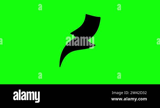 8 animations bolt ray electricity energy icon green screen flat chroma ...