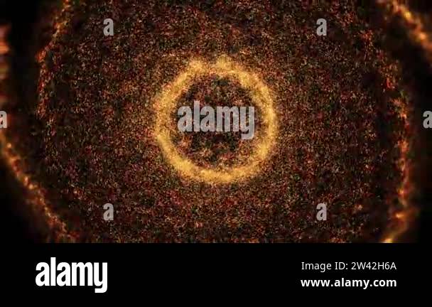 Cosmic sphere of moving particles. Animation. Sphere of luminous ...