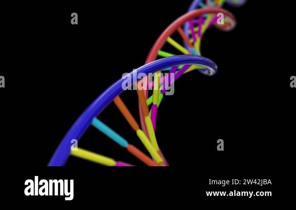 DNA spinning RNA double helix slow science electron microscope closeup ...
