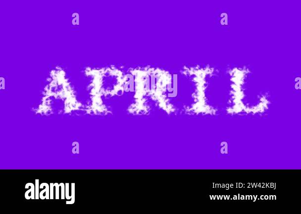 April cloud text effect violet isolated background. animated text ...
