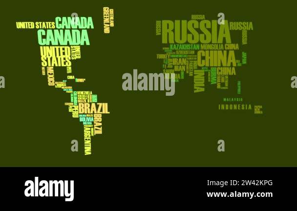 Speed Ramping Of Elements Of Cool World Map Made With Words Assembled ...