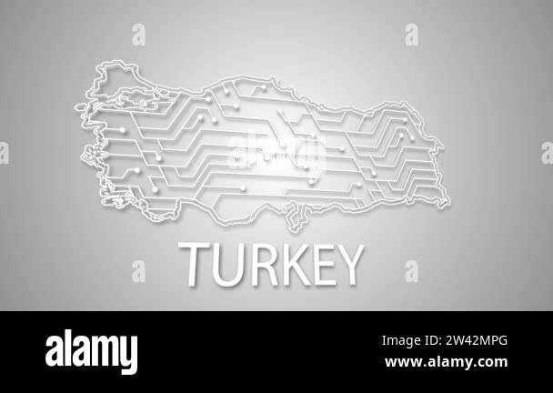Turkey Map Hi-tech background loop 4K Animation Stock Video Footage - Alamy