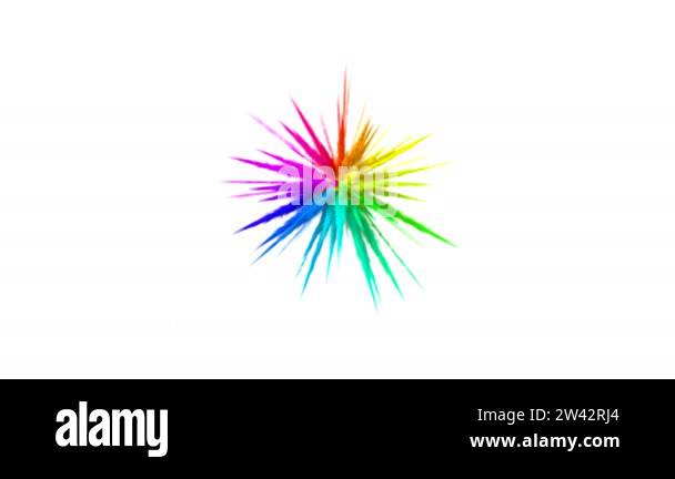 Rainbow Explosion on a White Background, 3d Animation. Ultra HD 4K ...