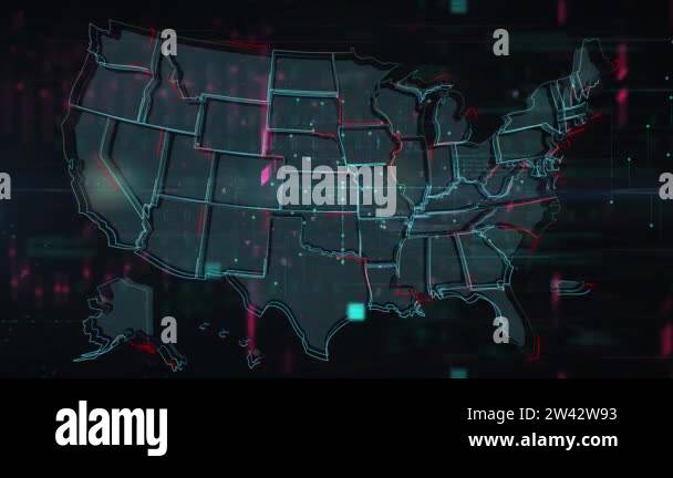 USA map glitch effect background. Motion graphic 2d design Stock Video ...