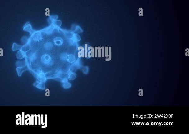 Coronavirus with depth of field. 3d virus rotating. Futuristic virology ...