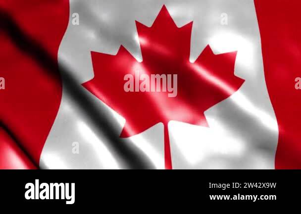 Canadian flag waving in wind video footage Full HD. Realistic Canadian ...