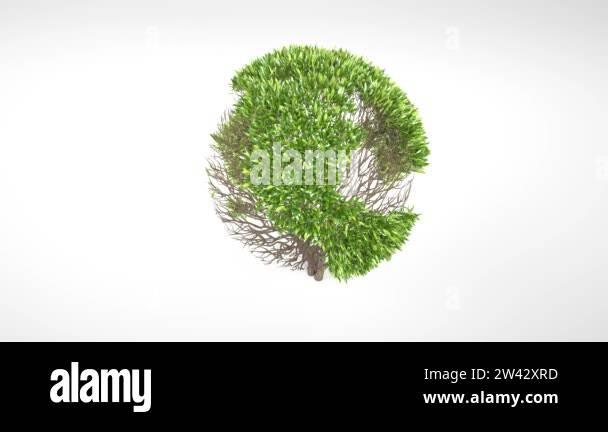 Growing tree, forming globe shape with leaves. Earth tree concept ...