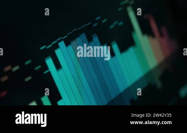 Music Equalizer bar. Audio waveform equalizer on black background loop ...