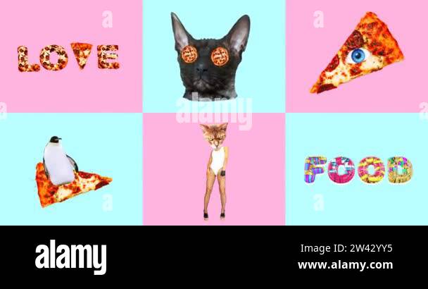 Minimal animation art. Gif set Pizza Lover. Pizza Mood. Use for funny ...