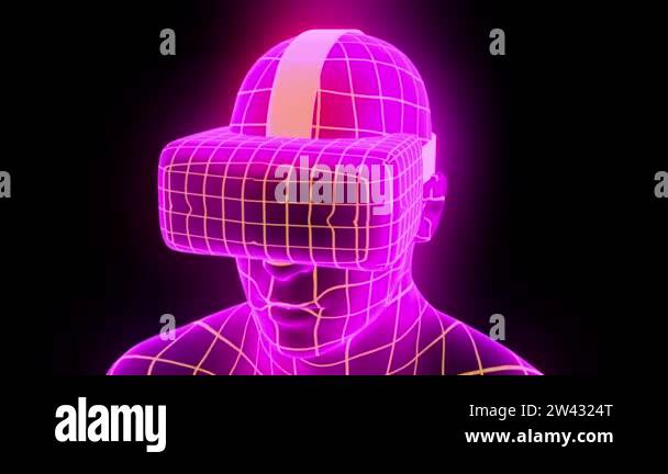VR virtual reality headset hologram futuristic animation hmd game tech ...