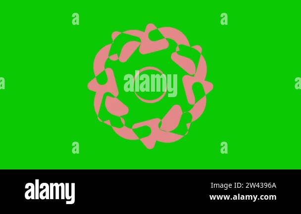 Two colored and overlapping graphic objects, which rotate in the two ...