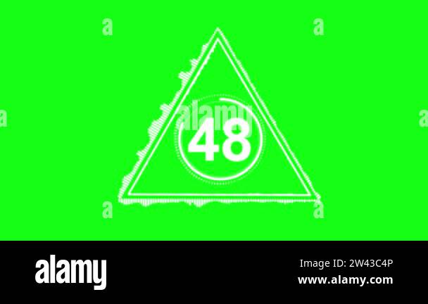 1 minute countdown timer in triangle on chroma key Stock Video Footage ...