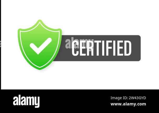 Certified badge, stamp. Red seal of origin and quality. Certify flat ...