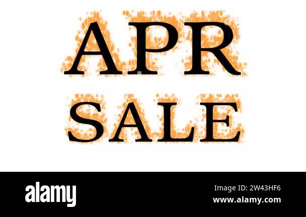 Apr Sale fire text effect white isolated background. animated text ...