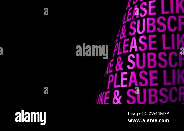 Please like and subscribe 3D cylinder text motion animation on black ...