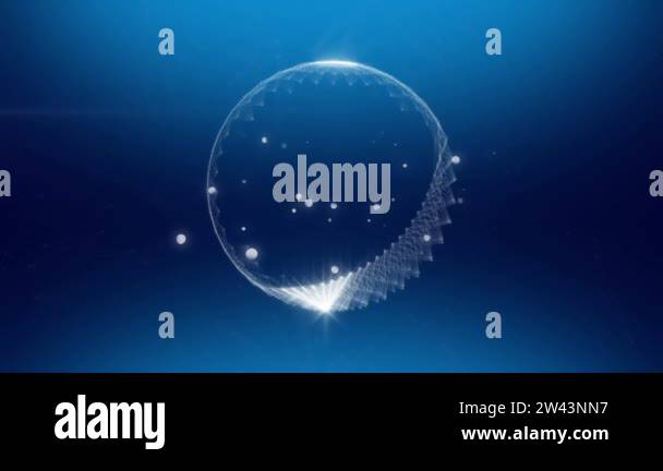 Animation of white spots forming glow and glowing spot with lens on ...