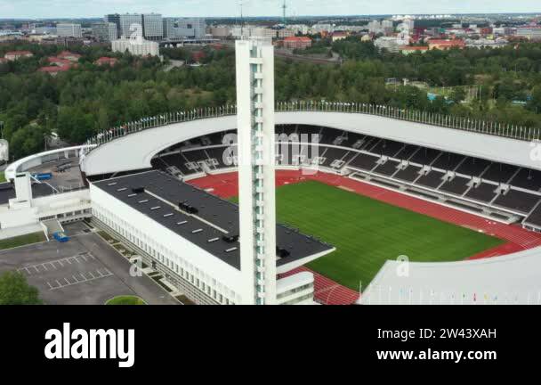 Helsinki, Finland - August 1, 2020: Arial view of the Helsinki Olympic ...