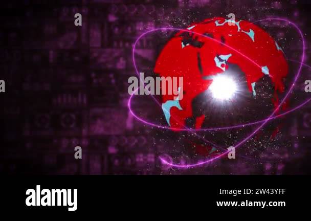 Pandemic of infection. Global earth with red dots of infection. Medical ...