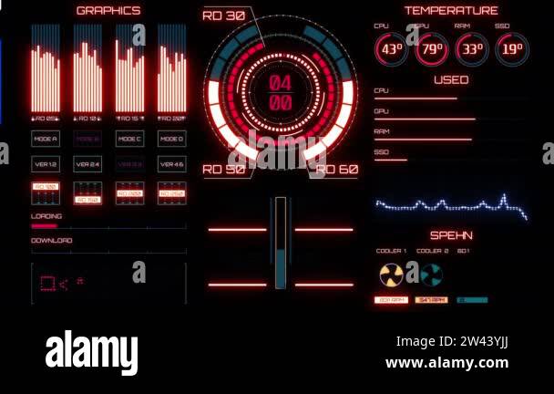 Futuristic interface/Digital screen/Ultra detailed abstract digital background. Blinking and ...