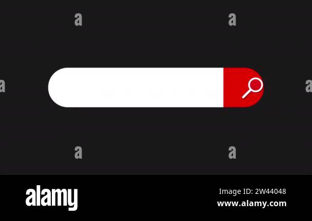 Search bar vector element design 4k animation. Search button on black ...