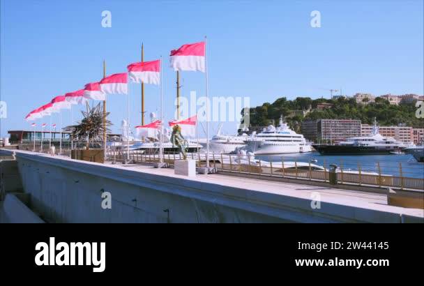 Monte Carlo, Monaco - July 7, 2020: The national flag of Monaco ...