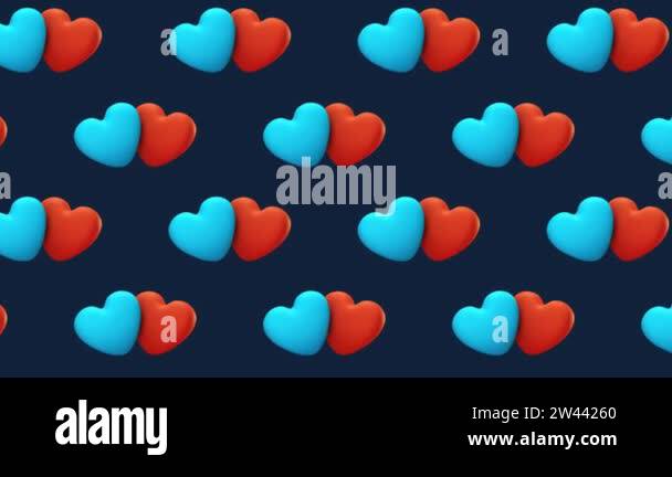 couple love 3d hearts Minimal Motion art seamless pattern 4k motion ...