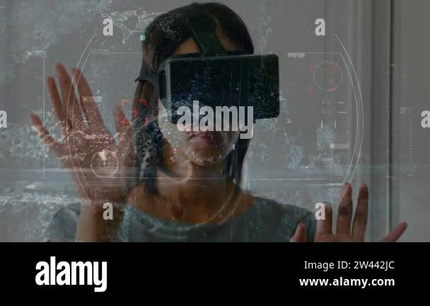 Animation of scope scanning data processing digital interface over ...