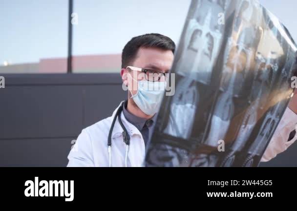 Examination and diagnosis by computed tomography CT scan of lung ...
