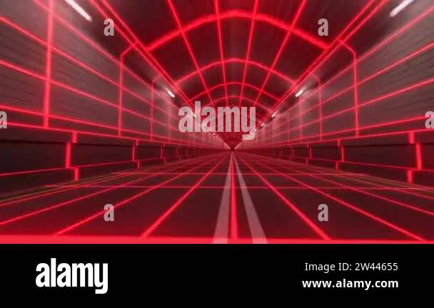 Loop tunnel 80s retro tron future wireframe arcade road tube subway ...