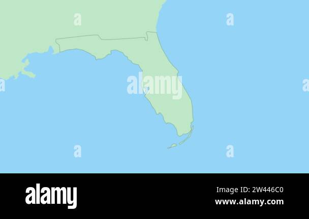 Map of Florida with pin of country capital. Florida Map with ...