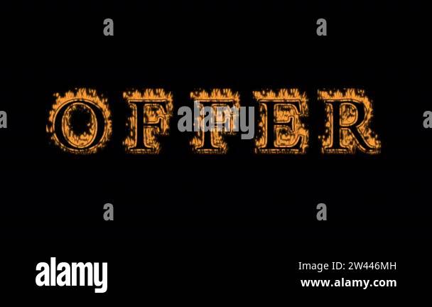 offer fire text effect black background. animated text effect with high ...