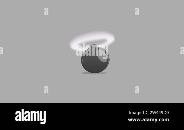 2D Animation black bomb, Funny cartoons, Damage concept, Flat smoke ...