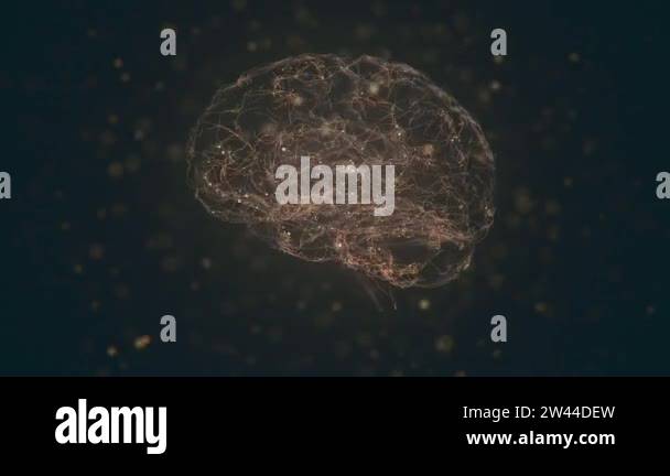 Rotating model of the human brain with a complex luminous network of ...