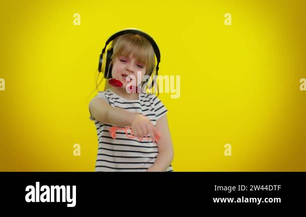 Funny child kid girl making playful silly facial expressions and ...