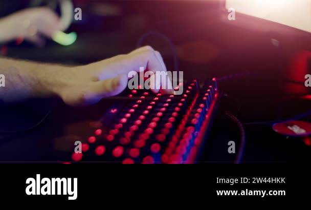 Close-up on the Hands of the Gamer Playing in the Video Game Using ...