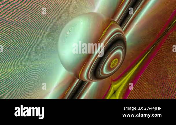 movement of a sphere reflecting 3D computer-generated image space ...